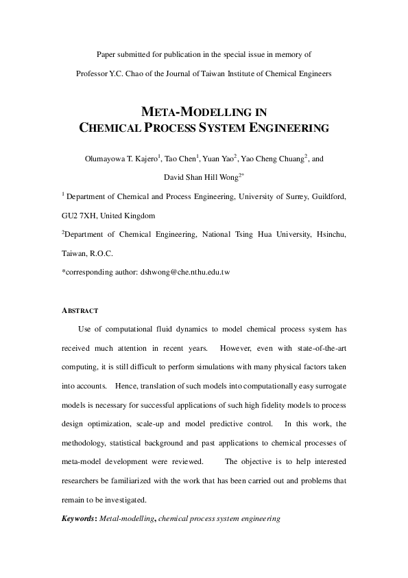 (PDF) Chemical Process System Engineering