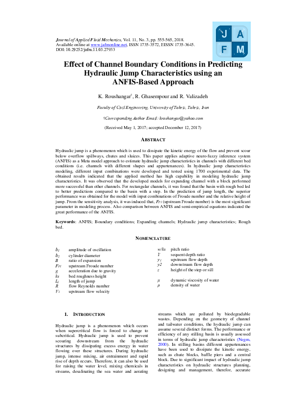 (PDF) Effect of Channel Boundary Conditions in Predicting Hydraulic ...