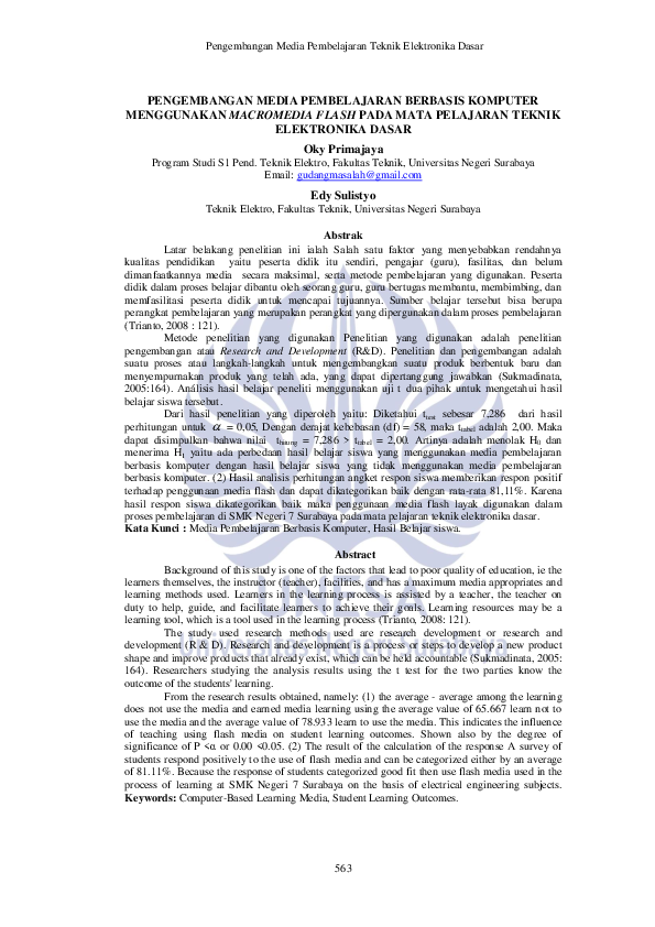(PDF) Pengembangan Media Pembelajaran Teknik Elektronika Dasar Berbasis Circuit Wizard di SMK ...