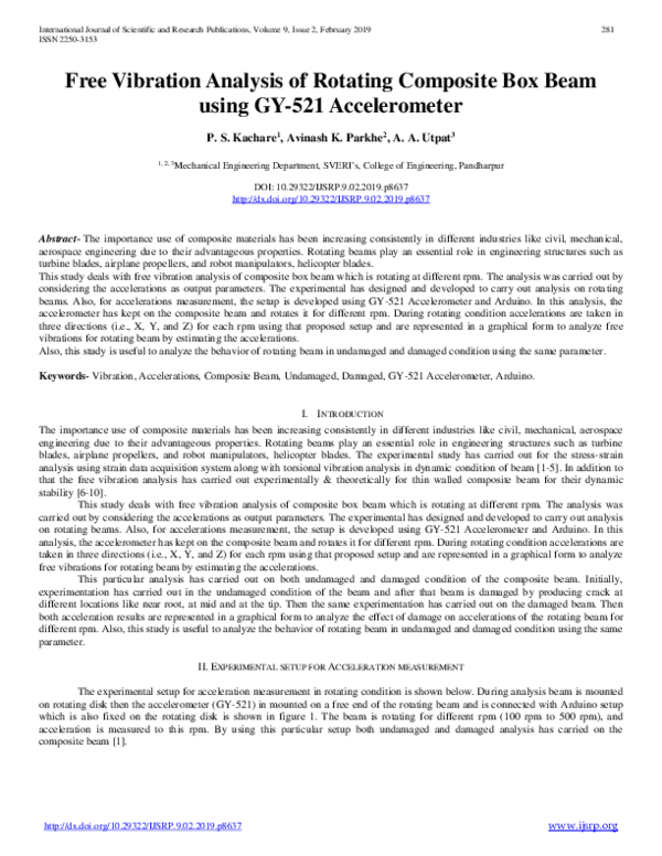 Pdf Free Vibration Analysis Of Rotating Composite Box Beam Using Gy
