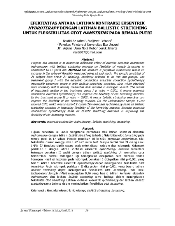 (PDF) Efektivitas Antara Latihan Kontraksi Eksentrik Hydroterapy Dengan Latihan Ballistic ...