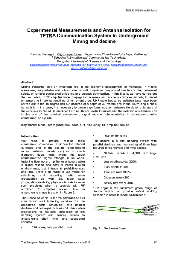 (PDF) 4.2 - Experimental Measurements and Antenna Isolation for TETRA ...