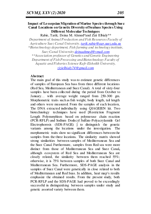 (PDF) Impact of Lessepsian Migration of Marine Species through Suez ...