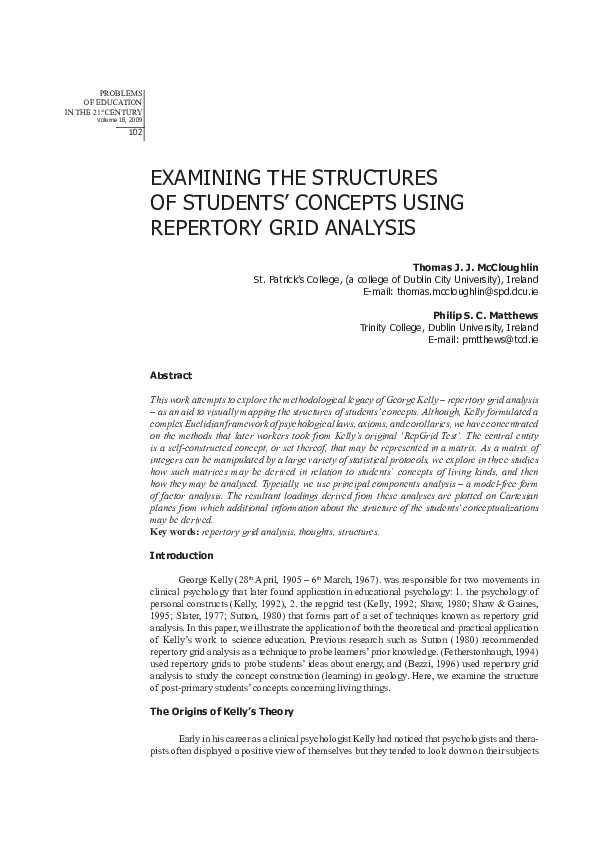 (PDF) Examining the structures of students' concepts using repertory ...