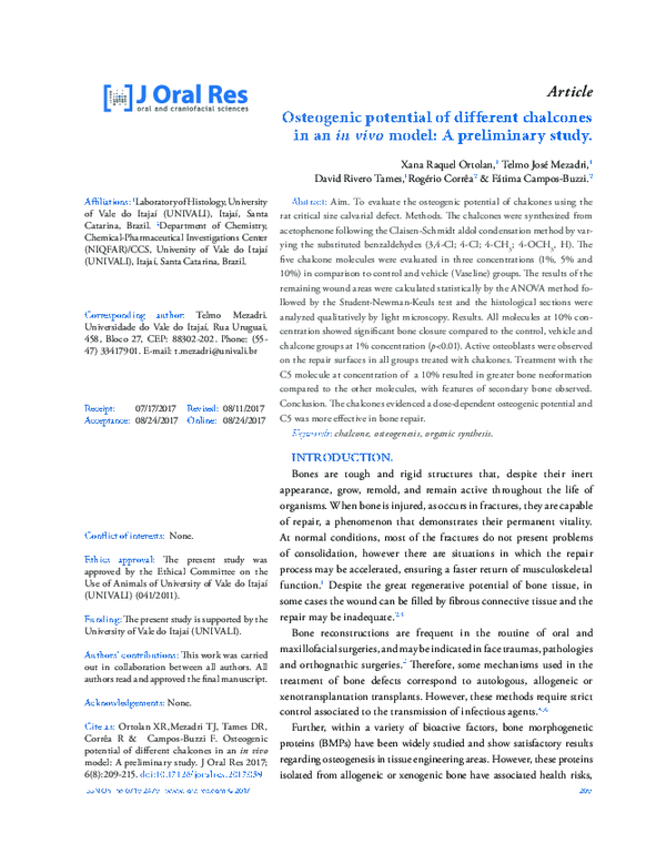 (PDF) Osteogenic potential of different chalcones in an in vivo model ...
