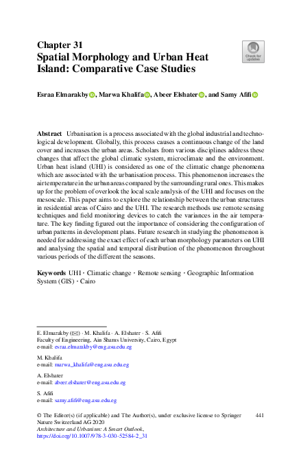 (PDF) Spatial Morphology and Urban Heat Island: Comparative Case Studies