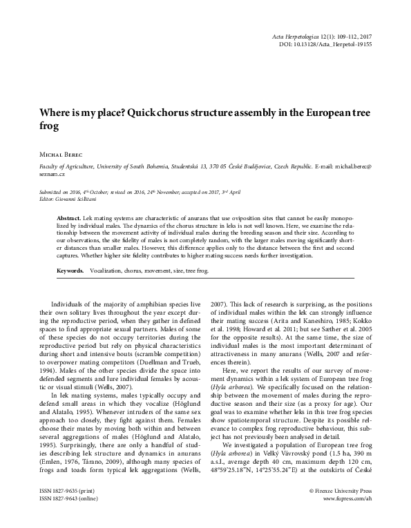 (PDF) Where is my place? Quick chorus structure assembly in the ...