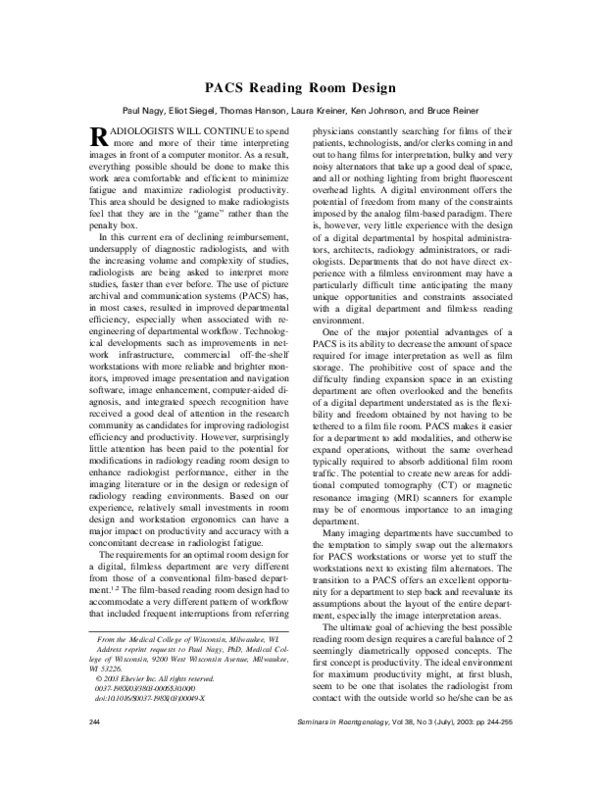 (PDF) PACS Reading Room Design