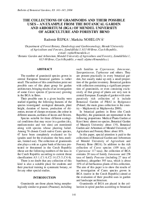 (PDF) The Collections of Graminoids and Their Possible Uses – an ...