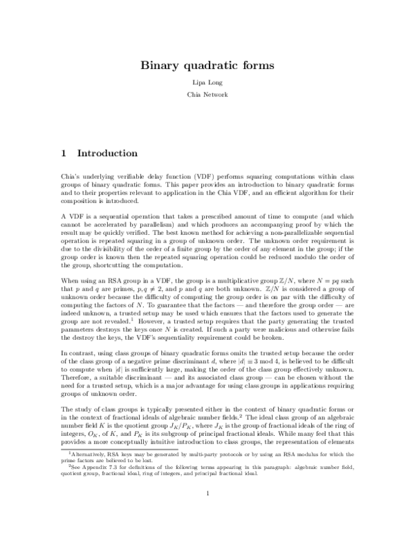 (PDF) Binary quadratic forms