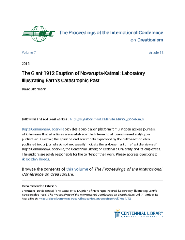 (PDF) The Giant 1912 Eruption of Novarupta-Katmai: Laboratory ...