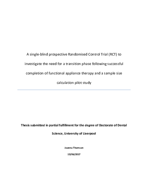 (PDF) A single-blind prospective Randomised Control Trial (RCT) to ...