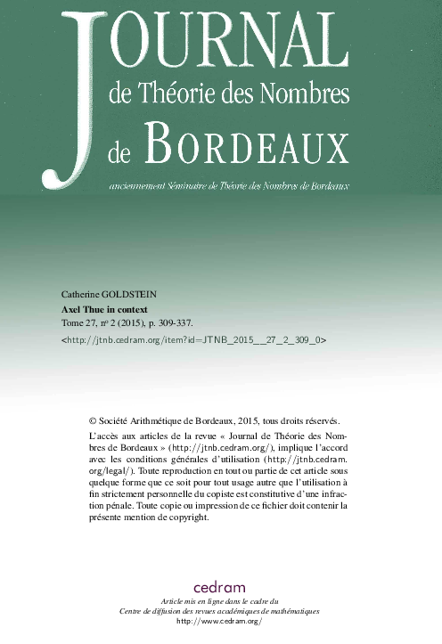 (PDF) Axel Thue in context