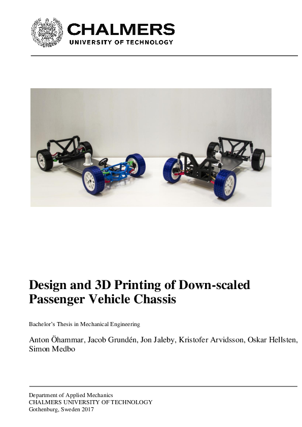 (PDF) Design and 3D Printing of Down-scaled Passenger Vehicle Chassis