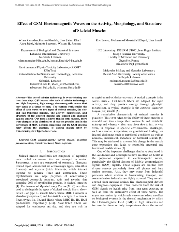 (PDF) Effect of GSM Electromagnetic Waves on the Activity, Morphology ...