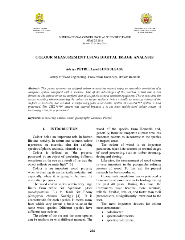 (PDF) Colour Measurement Using Digital Image Analysis