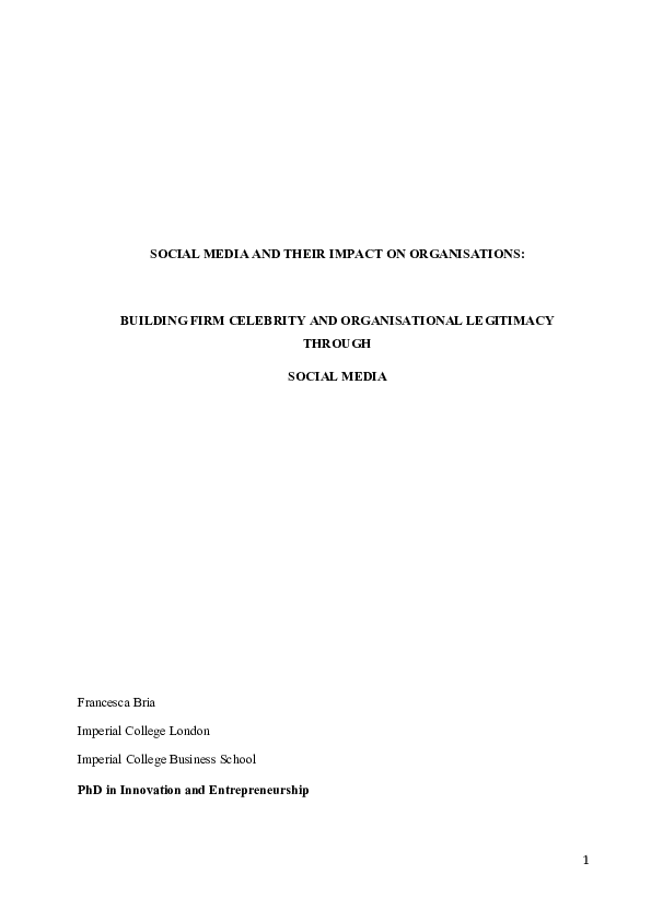 (PDF) Social media and their impact on organisations: building Firm ...