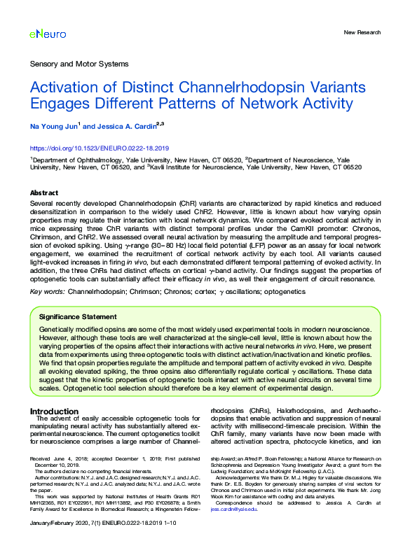 (PDF) Activation of distinct Channelrhodopsin variants engages ...