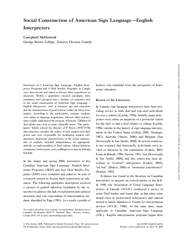 (PDF) Empirical Article Social Construction of American Sign Language ...