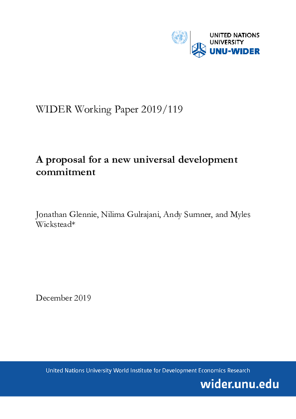 (PDF) A proposal for a new universal development commitment