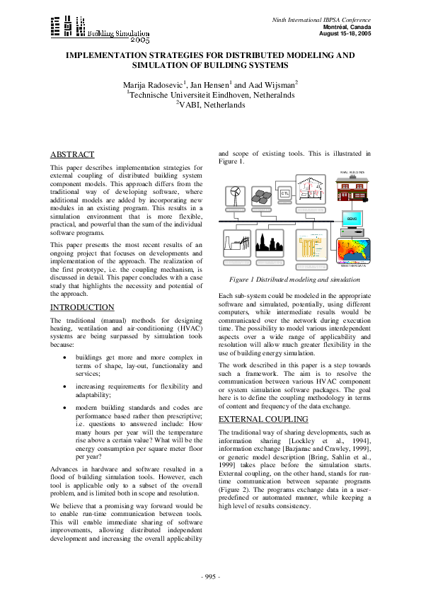 Pdf Implementation Strategies For Distributed Modeling And Simulation