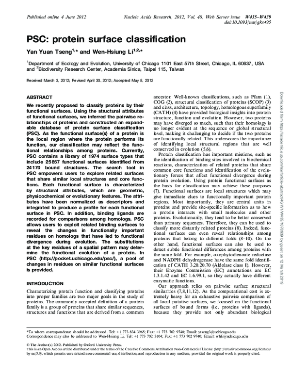 (PDF) PSC: protein surface classification
