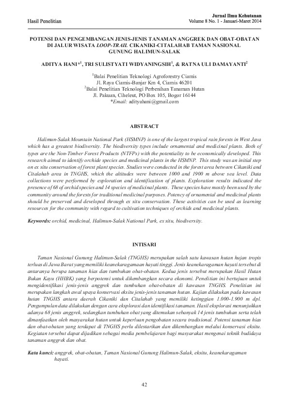 (PDF) DI Jalur Wisata Loop-Trail Cikaniki-Citalahab Taman Nasional ...