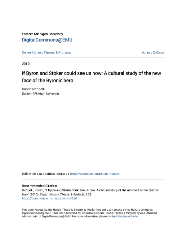 (PDF) If Byron and Stoker Could See Us Now: A Cultural Study of the New ...