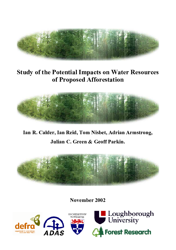 (PDF) Study of the Potential Impacts on Water Resources of Proposed ...