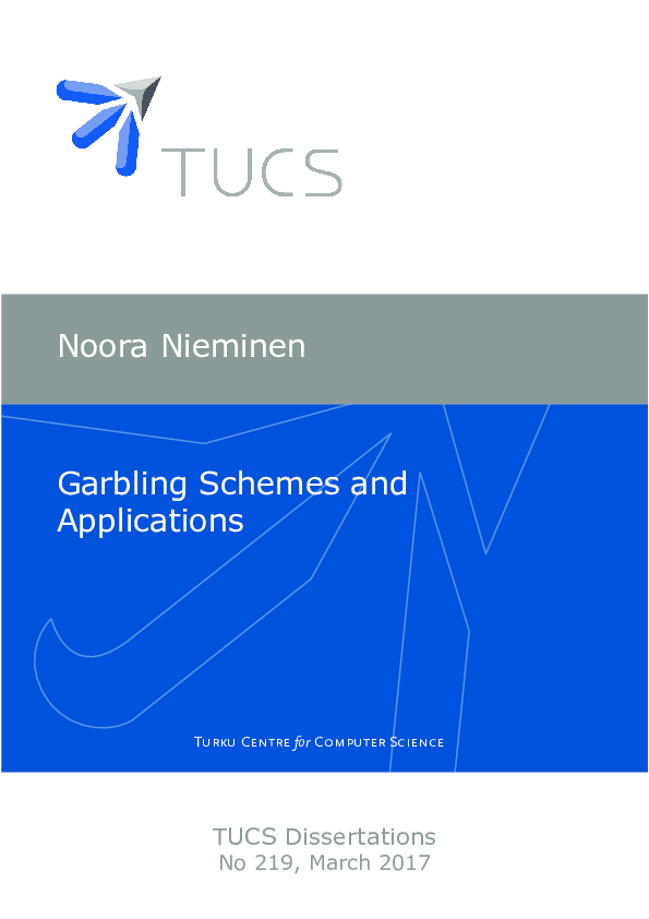 (PDF) Garbling Schemes and Applications | Noora Nieminen - Academia.edu