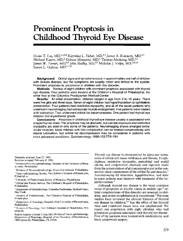 (PDF) Prominent Proptosis in Childhood Thyroid Eye Disease
