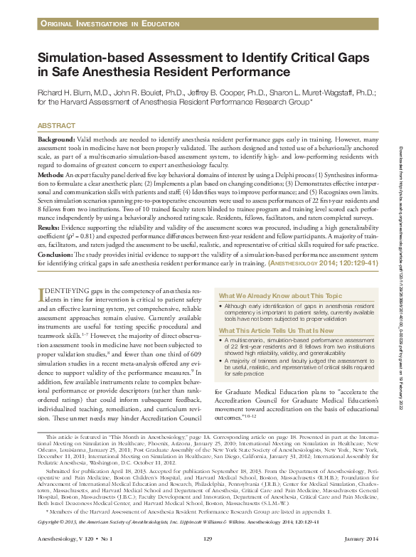 Pdf Simulation Based Assessment To Identify Critical Gaps In Safe