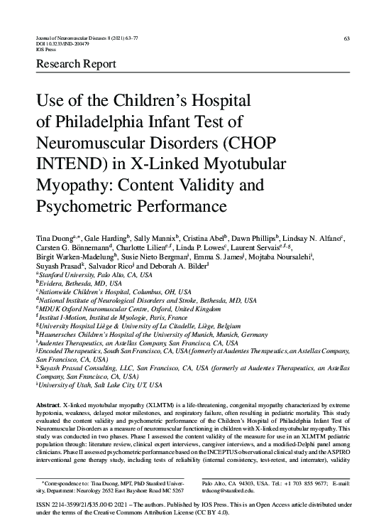 (PDF) Use of the Children’s Hospital of Philadelphia Infant Test of ...