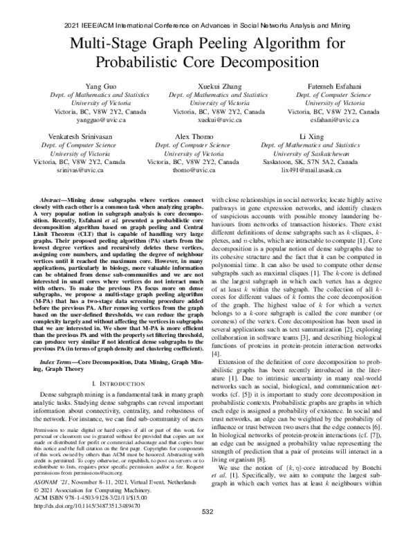 (PDF) Multi-stage graph peeling algorithm for probabilistic core ...