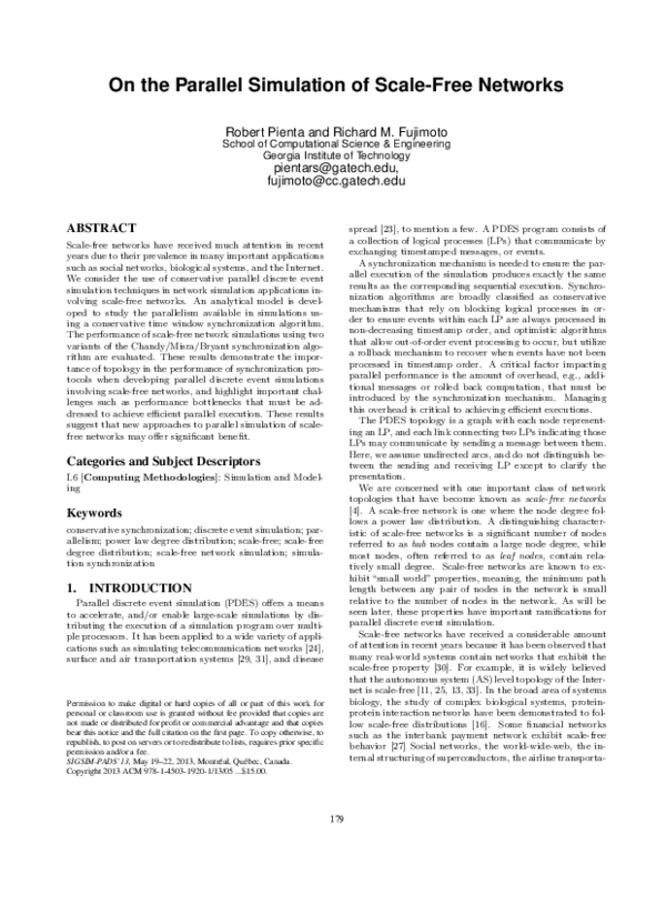 On the parallel simulation of scale-free networks