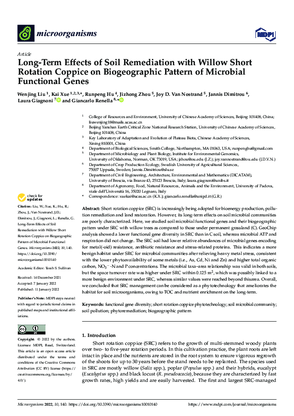 (PDF) Long-Term Effects of Soil Remediation with Willow Short Rotation ...