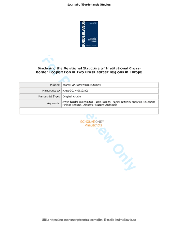 (PDF) Disclosing the Relational Structure of Institutional Cross-border ...
