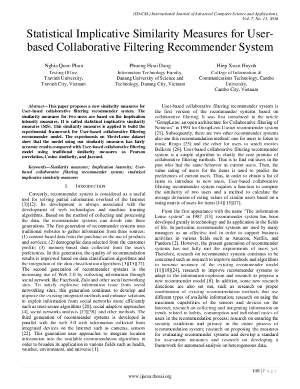 (PDF) Statistical Implicative Similarity Measures for User-based ...