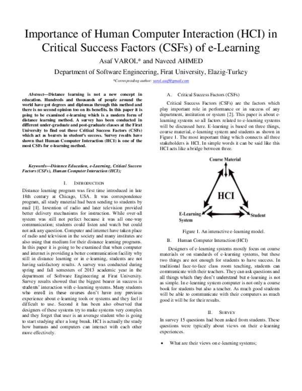 (PDF) Importance of Human Computer Interaction (HCI) in Critical ...