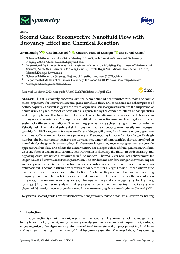 (PDF) Second Grade Bioconvective Nanofluid Flow with Buoyancy Effect ...