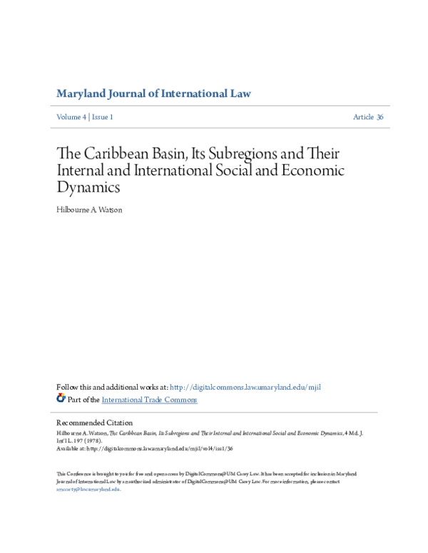 (PDF) The Caribbean Basin, Its Subregions and Their Internal and ...