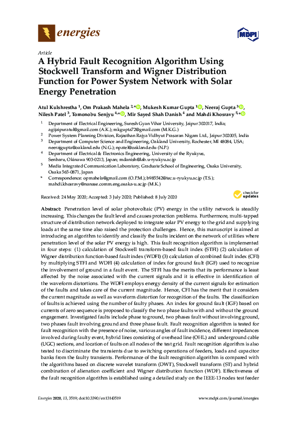 (PDF) A Hybrid Fault Recognition Algorithm Using Stockwell Transform and Wigner Distribution ...