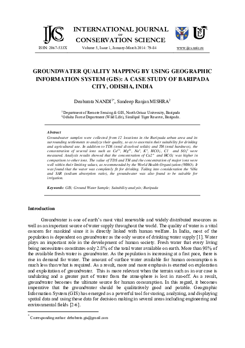 (PDF) Ground Water quality mapping by using geographic information ...