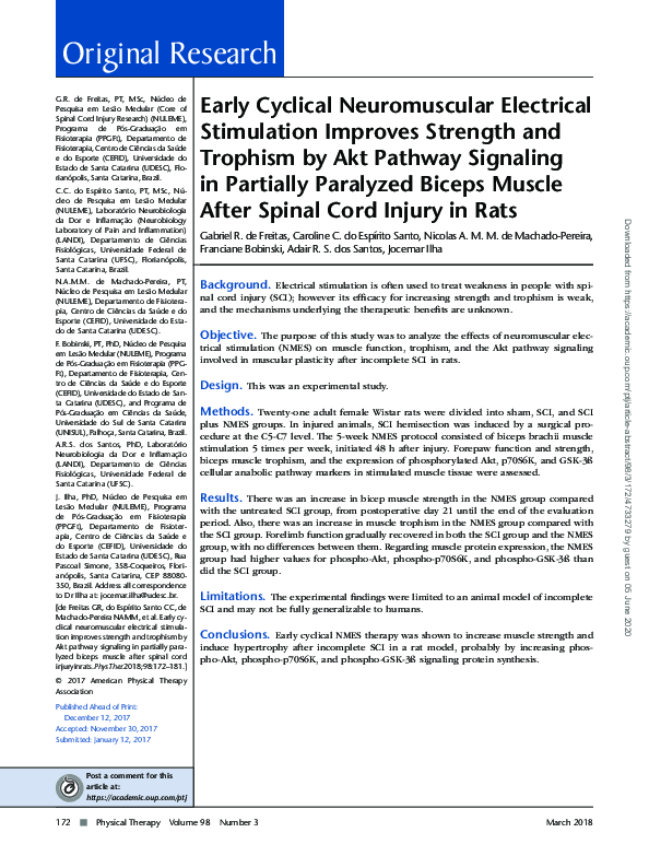 (PDF) Early Cyclical Neuromuscular Electrical Stimulation Improves ...