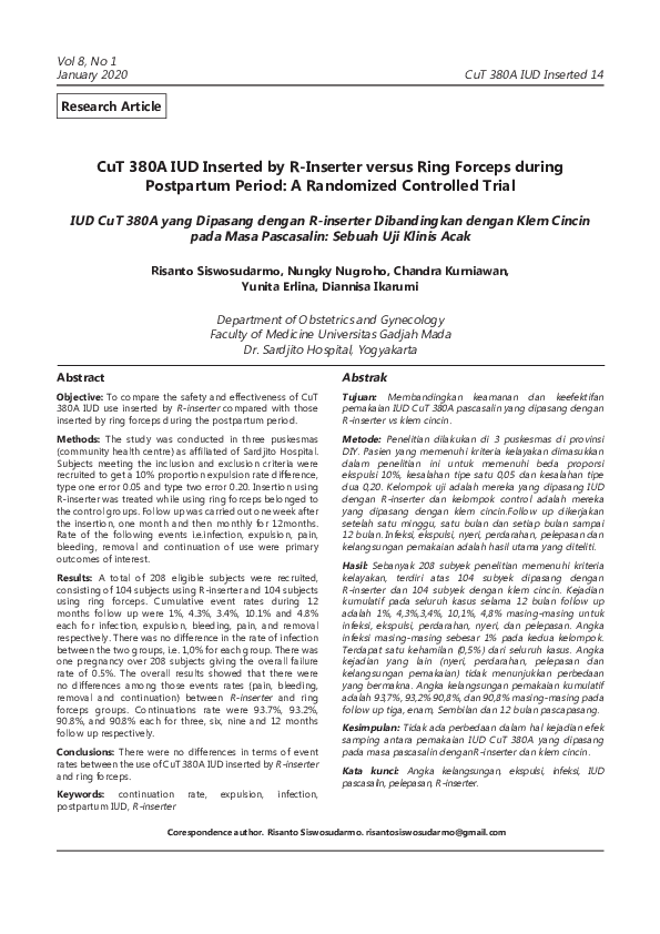 (PDF) CuT 380A IUD Inserted by R-Inserter and Ring Forceps during ...