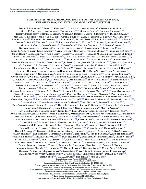 (PDF) SDSS-III: Massive Spectroscopic Surveys of the Distant Universe ...