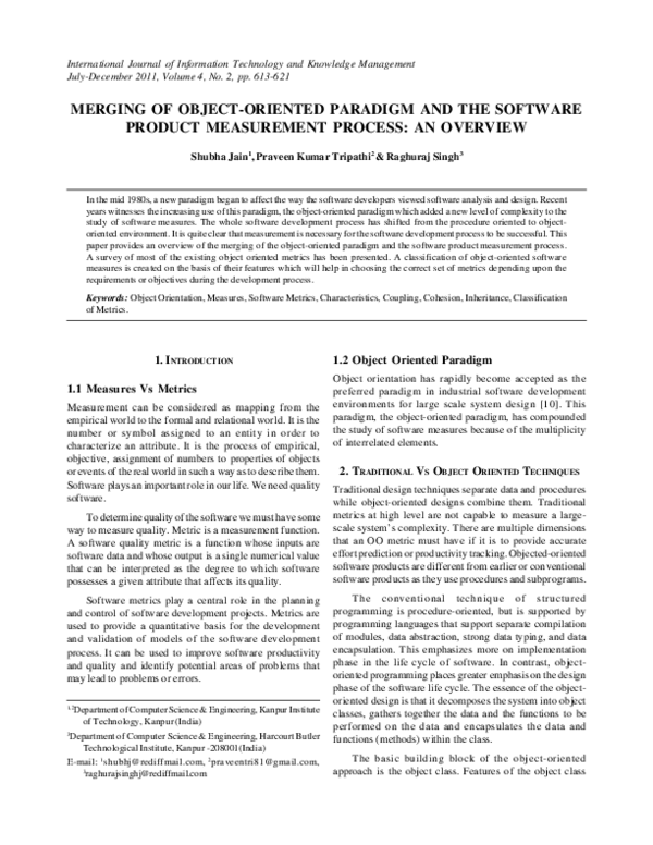 (PDF) Merging of Object-Oriented Paradigm and the Software Product ... (PDF) Merging of Object-Oriented Paradigm and the Software Product ...