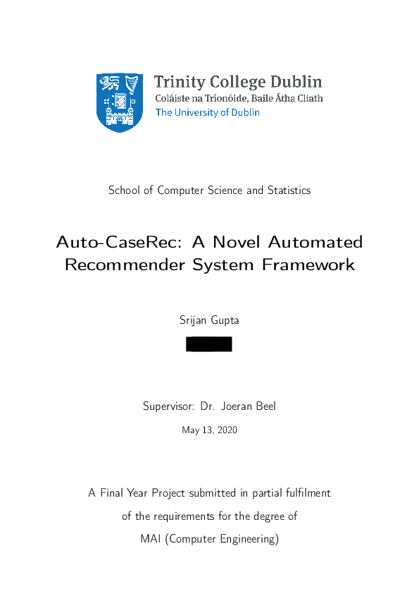 (PDF) Auto-CaseRec: A Novel Automated Recommender System Framework