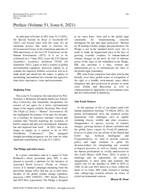 (PDF) Preface (Volume 51, Issue 6, 2021)