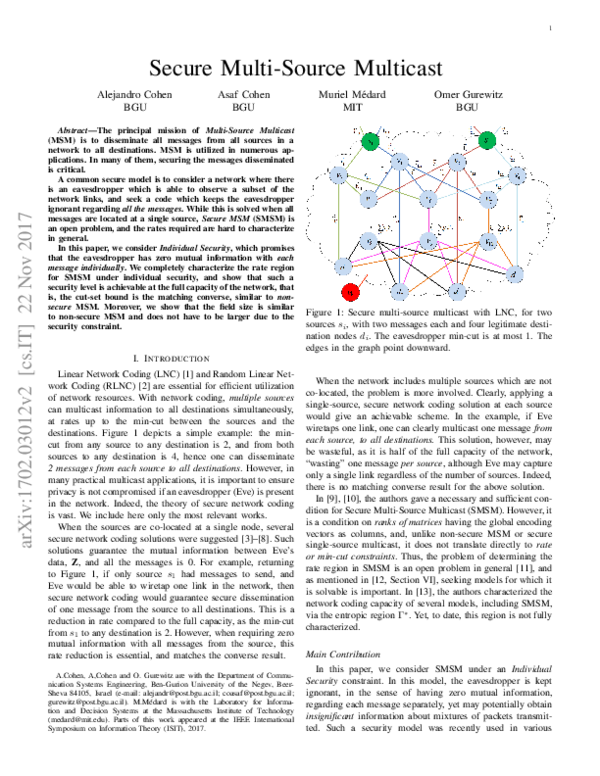Pdf Secure Multi Source Multicast Asaf Cohen